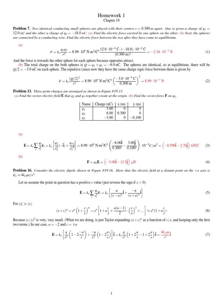 Hwk 1 Download Free Pdf Force Classical Mechanics