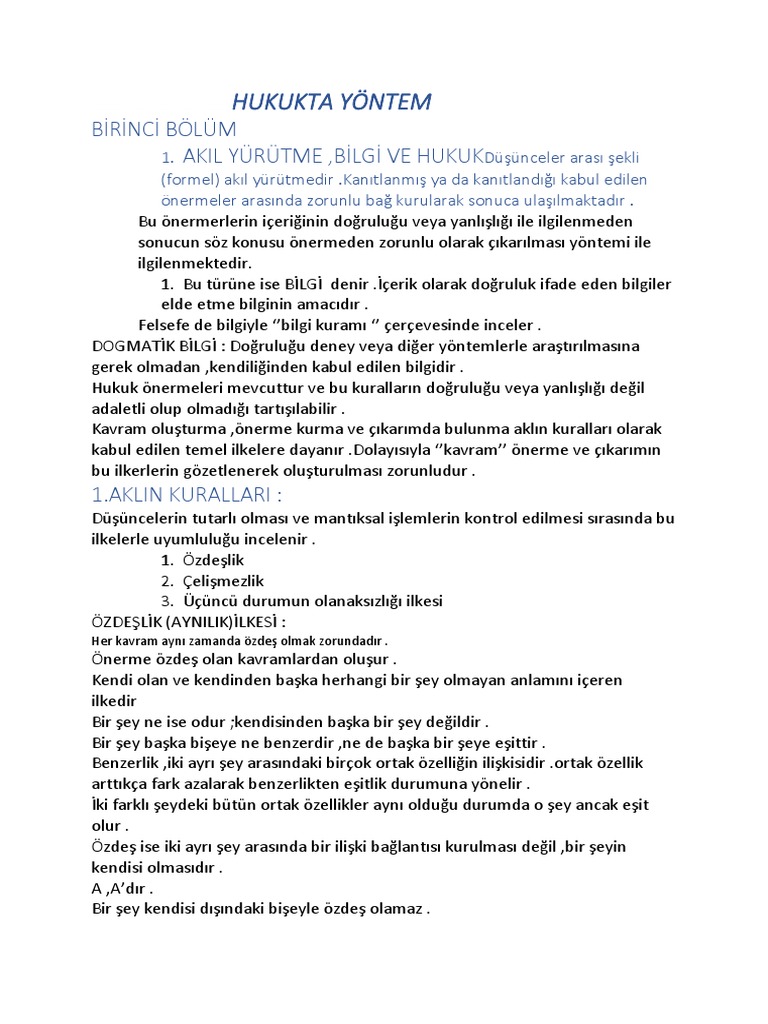 Hukuk Metodoloji̇si̇ HTK | PDF