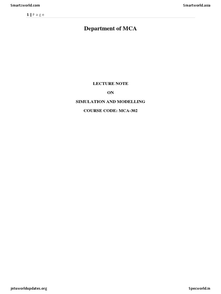 Simulation and Modelling Overview | PDF | Simulation | Probability ...