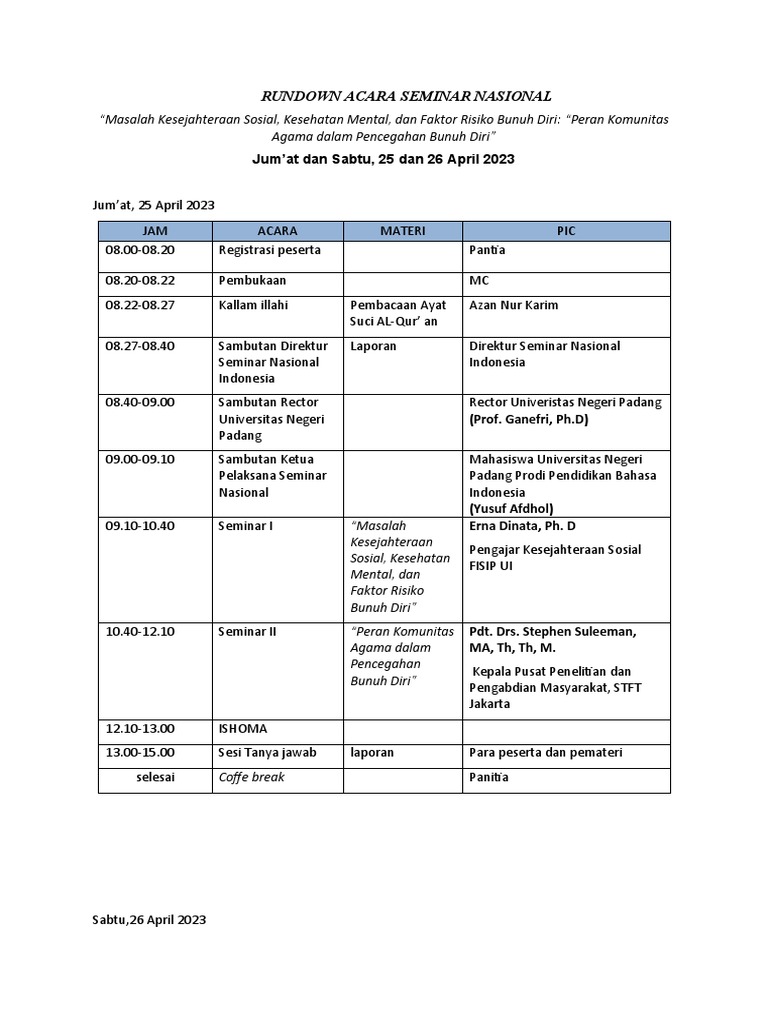 Tugas Membuat Rundown Acara | PDF