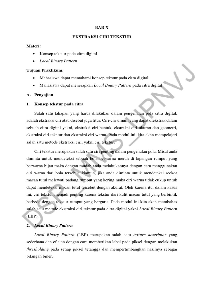 PRAKTIKUM PCD Ekstraksi Ciri Textur | PDF