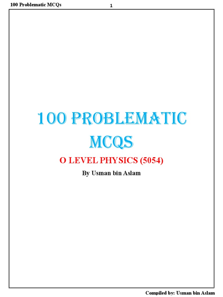 100 Problematic MCQs Physics | PDF