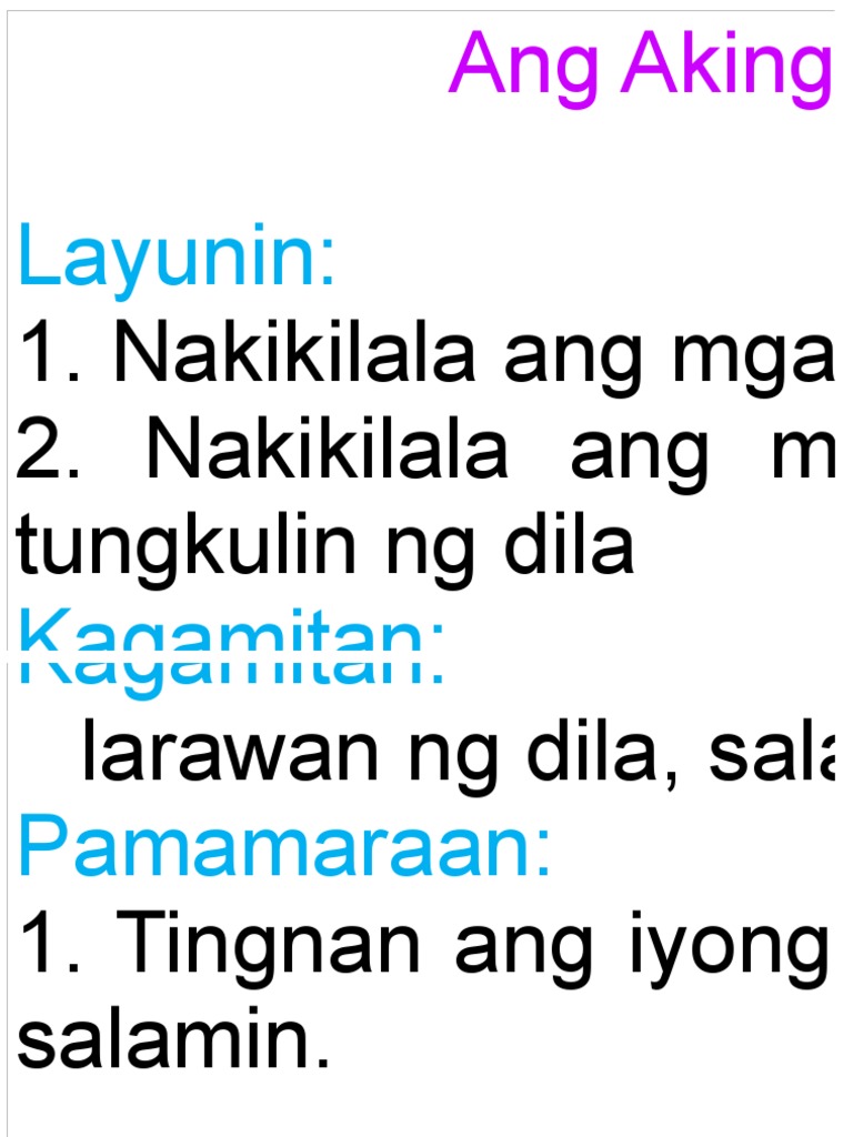 Aralin 4 Ang Dila | PDF