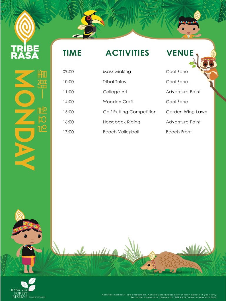 RRR - Cool Zone Kids Club Daily Activities | PDF