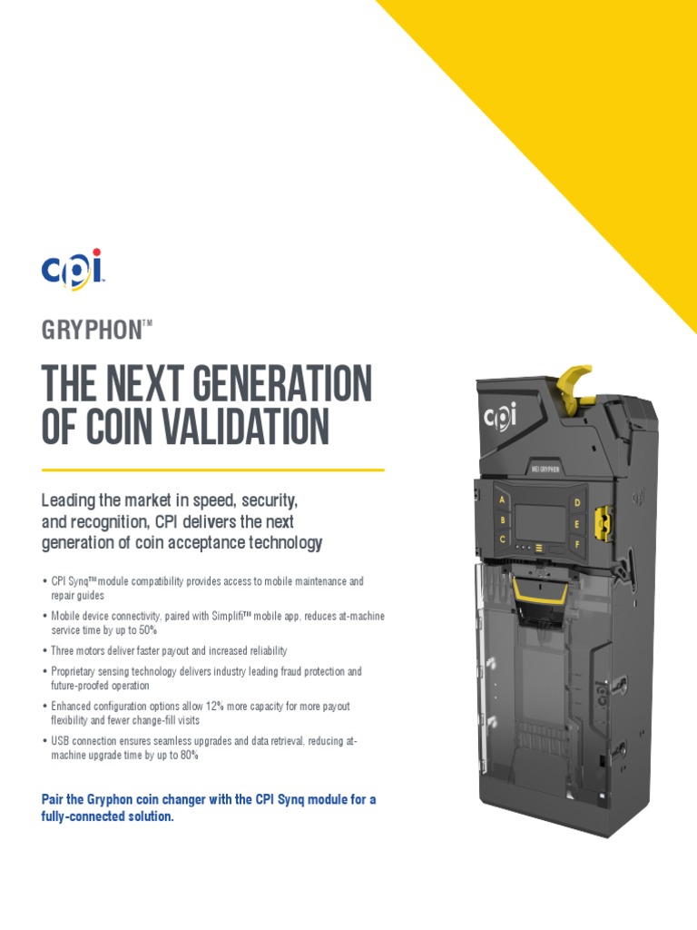 Data Sheet Gryphon Coin Changer by CPI | PDF