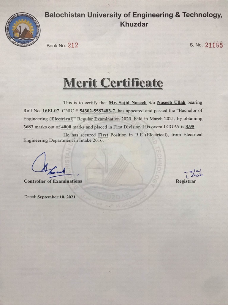 Merit Certificate | PDF
