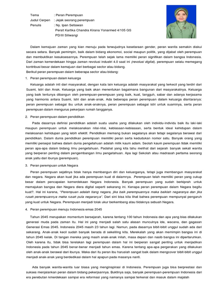 Artikel Peran Perempuan Persit KCK Yonarmed 4 105 GS | PDF | Ilmu Sosial