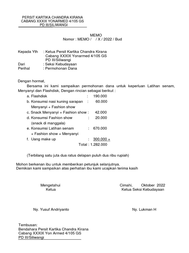 Persit Memo Bud Baru 3 Page | PDF | Olahraga & Rekreasi | Ilmu Sosial