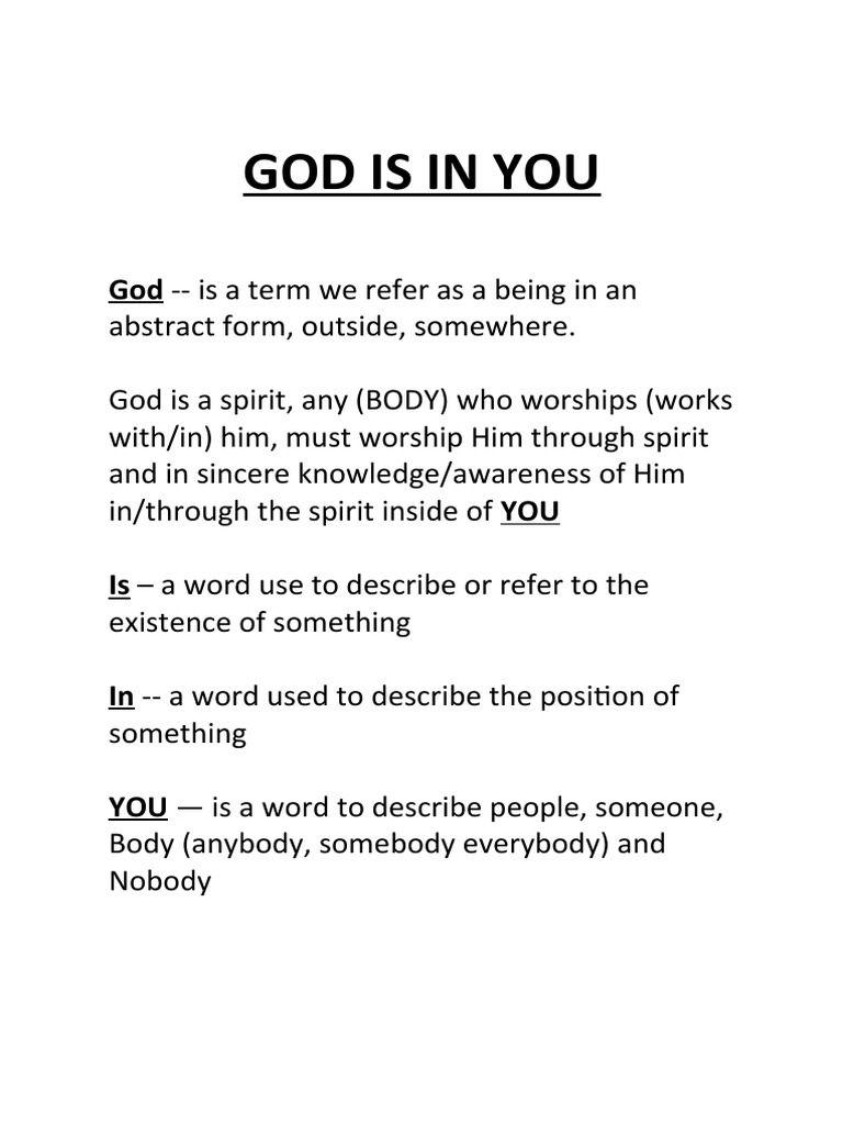 God Is in YOU | PDF | Mind | God
