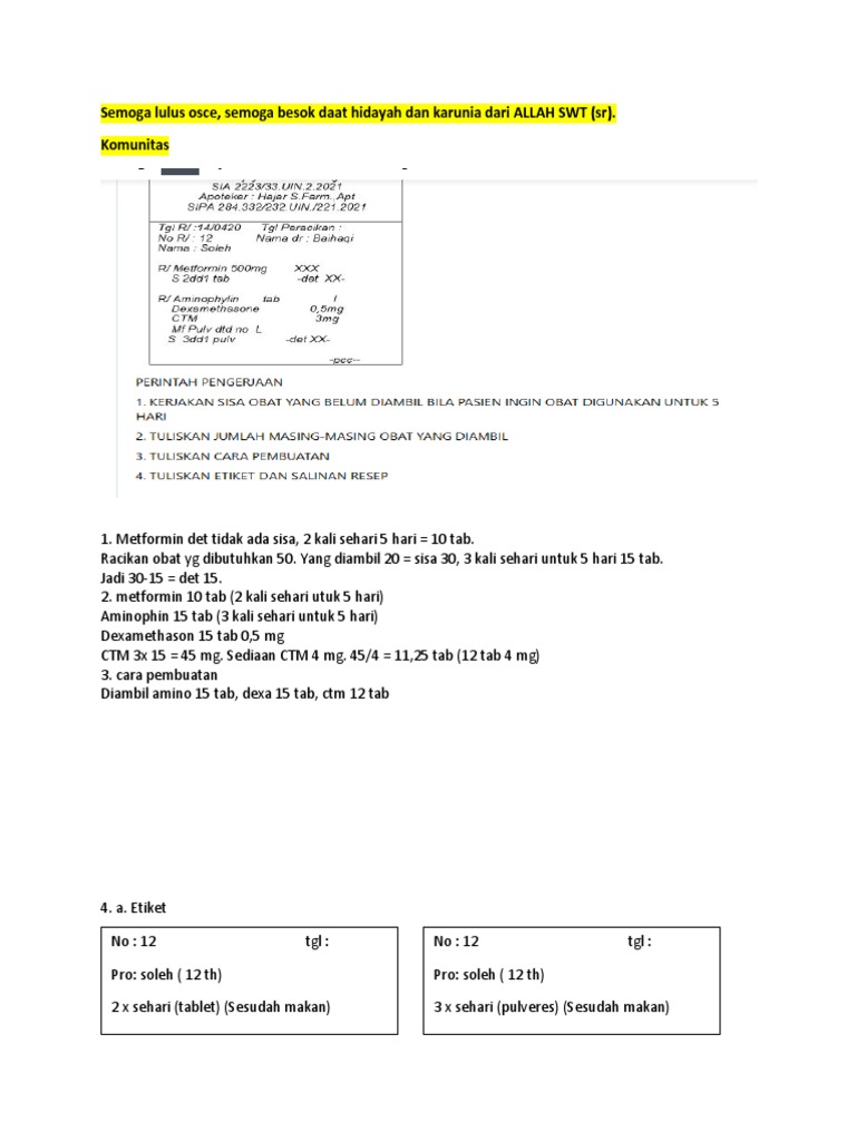 OSCE Besok Moga Lulus-1 | PDF | Sains & Matematika