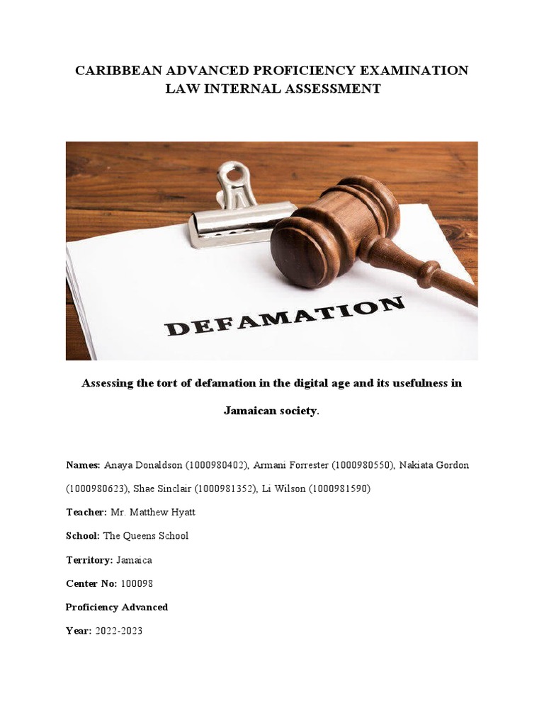 Law Ia | PDF | Defamation | Ethical Principles