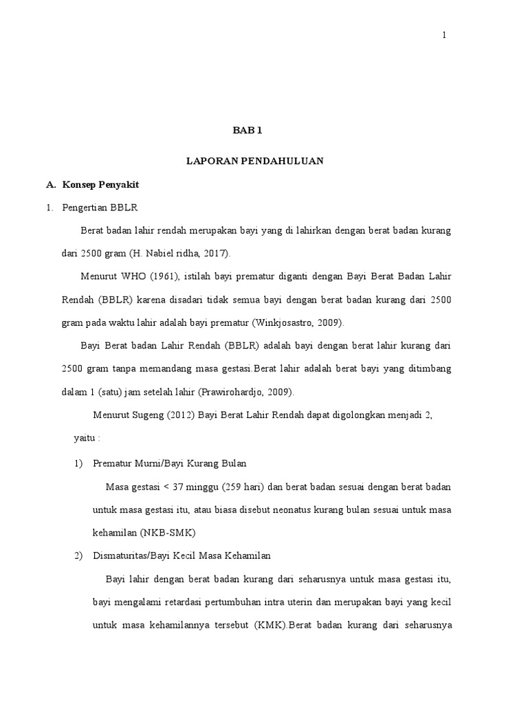 Penyakit Bayi Berat Lahir Rendah (BBLR) | PDF | Kesehatan Holistik