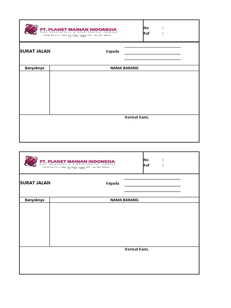 Form Surat Jalan Isi BBM | PDF