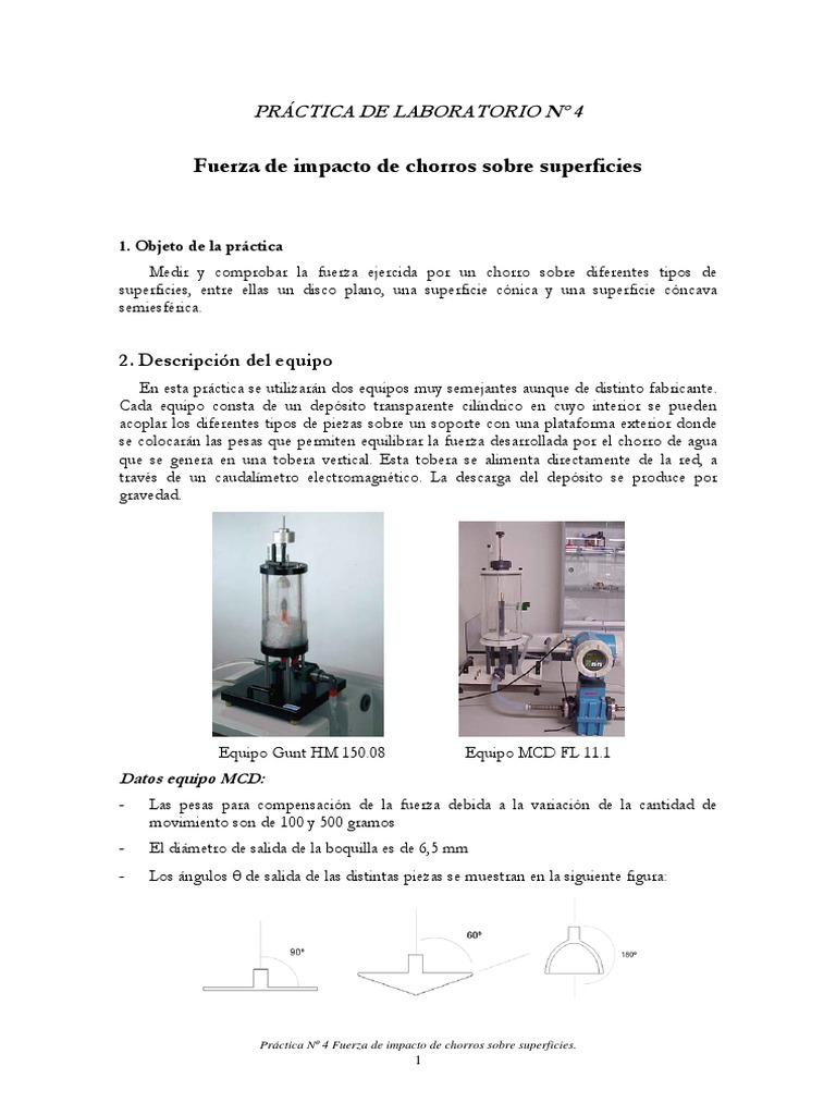 PRACTICA MF 4 Fuerza de Impacto Sobre Superficies v2 | PDF