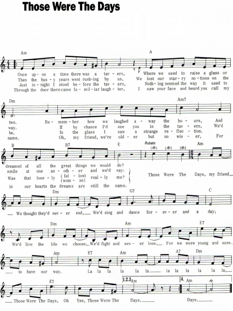 Those Were The Days | PDF