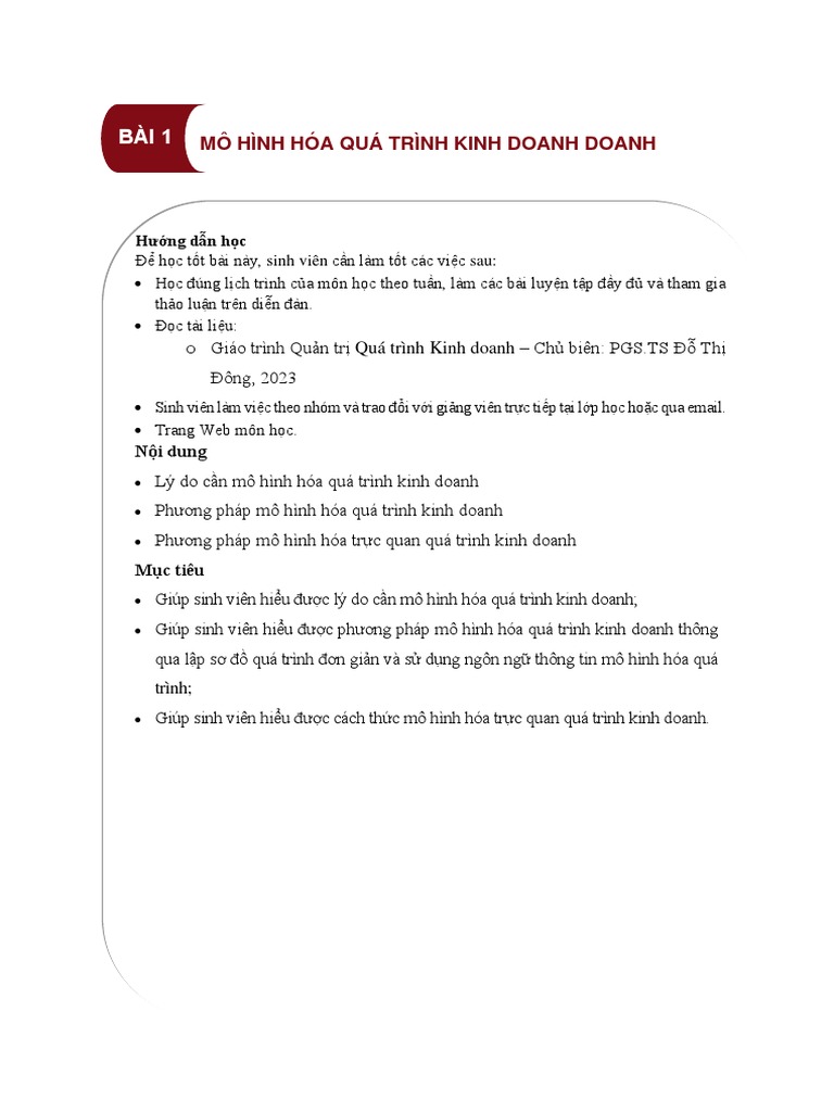 3. Mẫu Bài Giảng Dạng Text. Bai 3. Mô Hinh Hóa QTKD Final | PDF