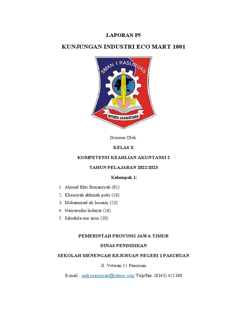Cover Laporan p5 | PDF | Teknologi & Rekayasa