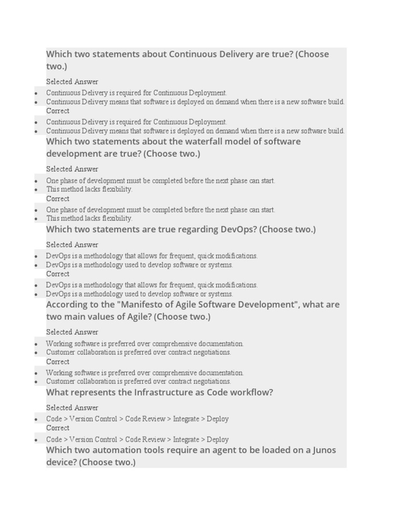 Automation and DevOps (JNCIA-DevOps) - Practice Test | PDF