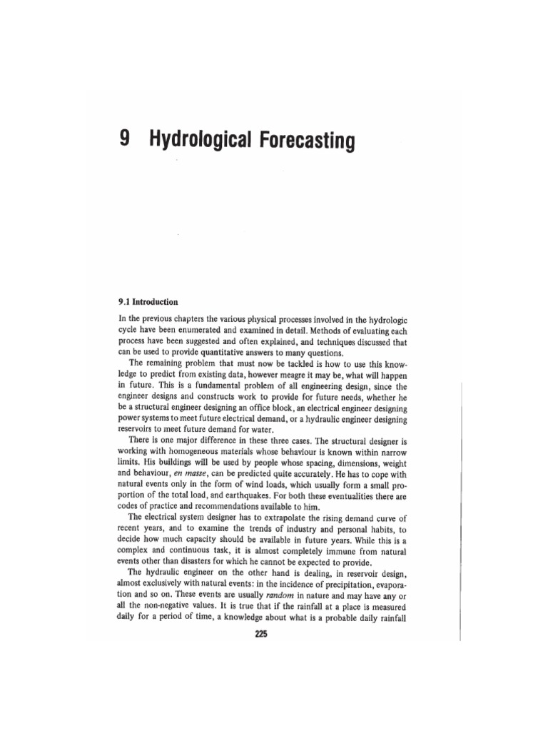 Engineering Hydrology - EM Wilson - 4th Ed - CH 9 | PDF