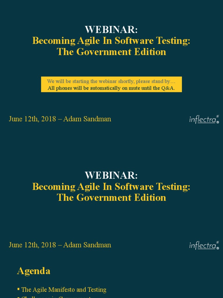 Agile In Software Testing Government Edition Pdf Agile Software Development Software Testing