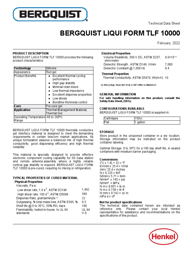 Bergquist Liqui Form TLF 10000-En | PDF