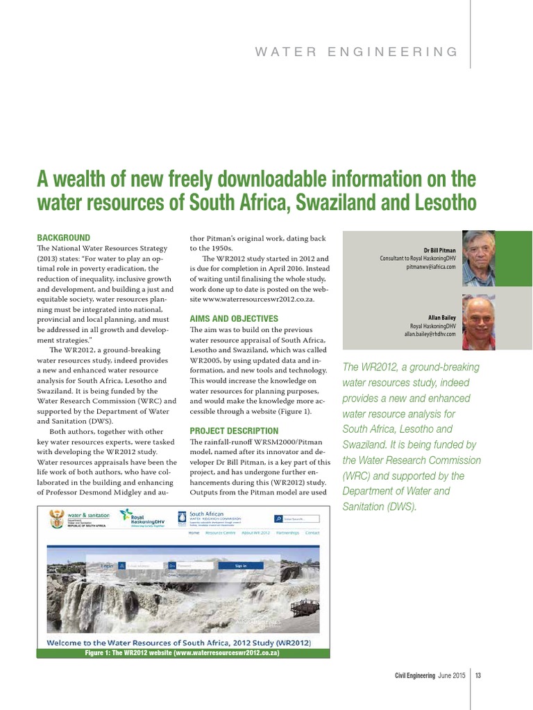 WR2012 Water Resource Study | PDF | Water | Environment