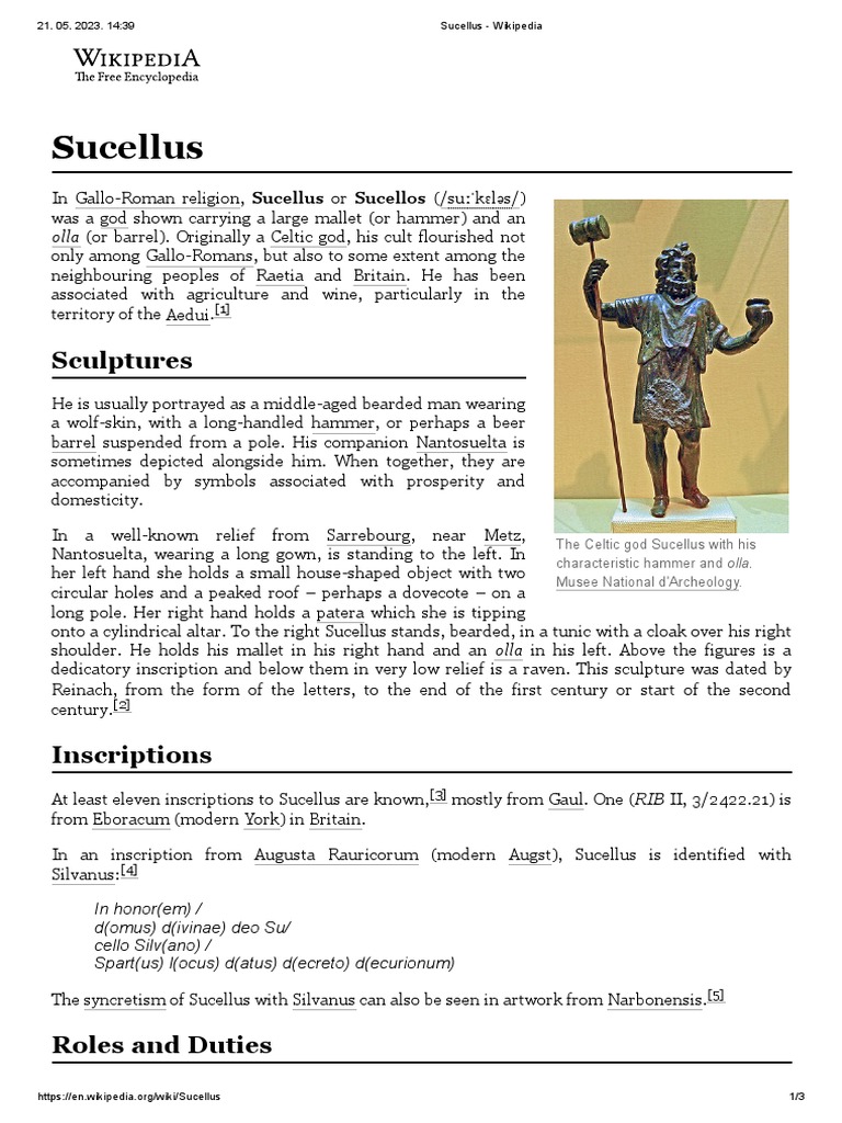 Sucellus - Wikipedia | PDF | Mythology | Mythological Characters