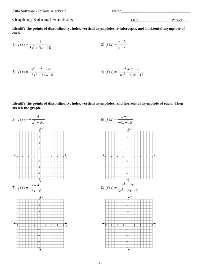 Graphing Rational Functions Pdf Asymptote Geometry