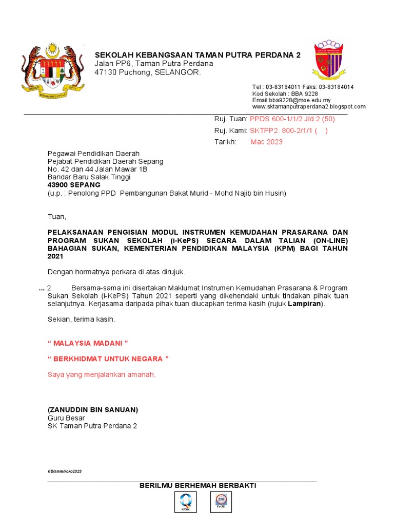 CONTOH SURAT RASMI TERKINI 2023 | PDF