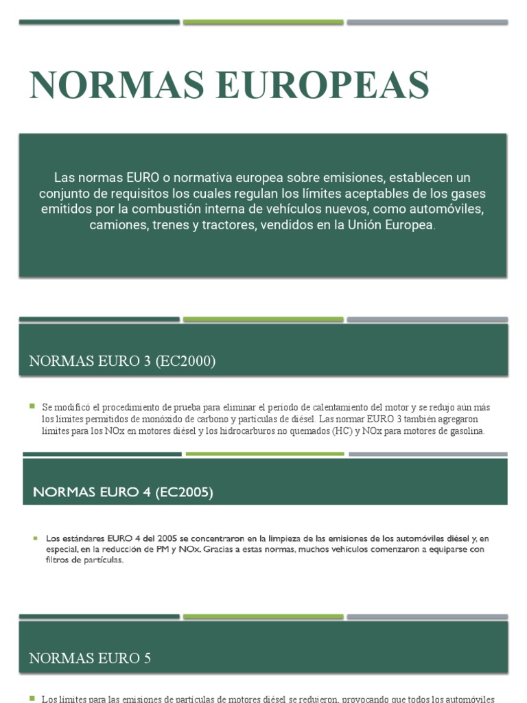 Normas Europeas | PDF | Coche | Combustible diesel