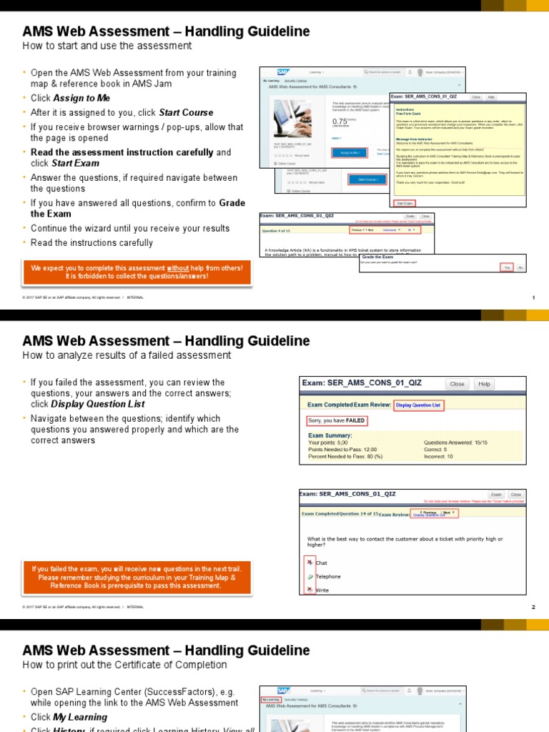 AMS Web Assessment Guide | PDF