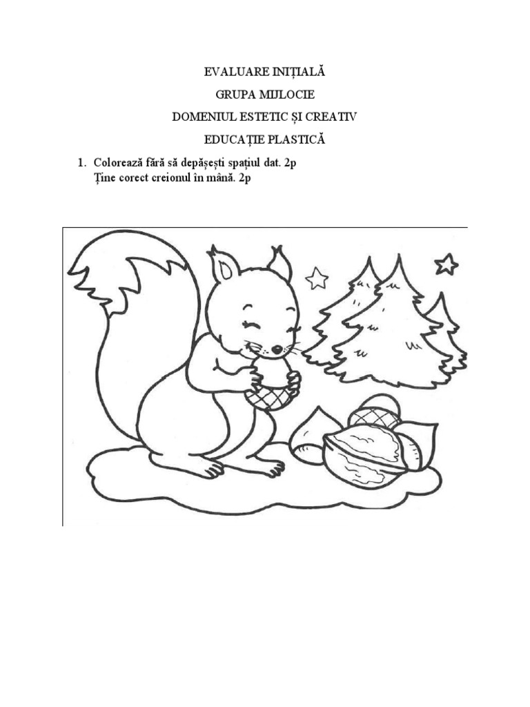 EVALUARE INIȚIALĂ Domeniul Estetic Si Creativ Ed. Plastica | PDF