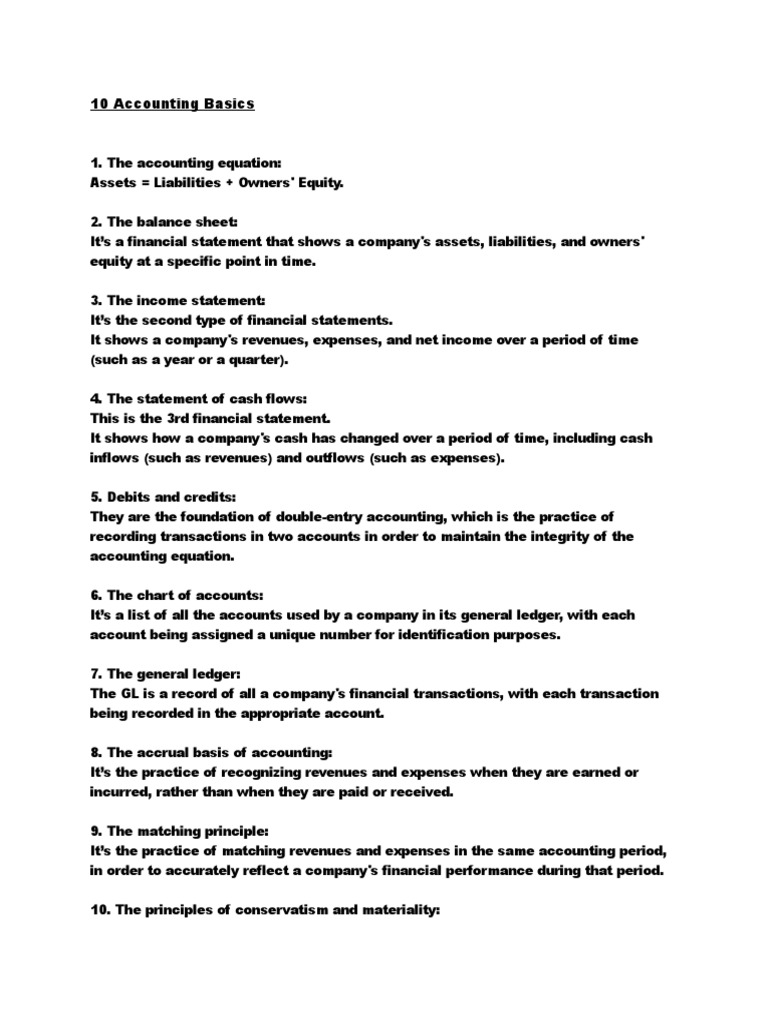 10 Accounting Basics | PDF