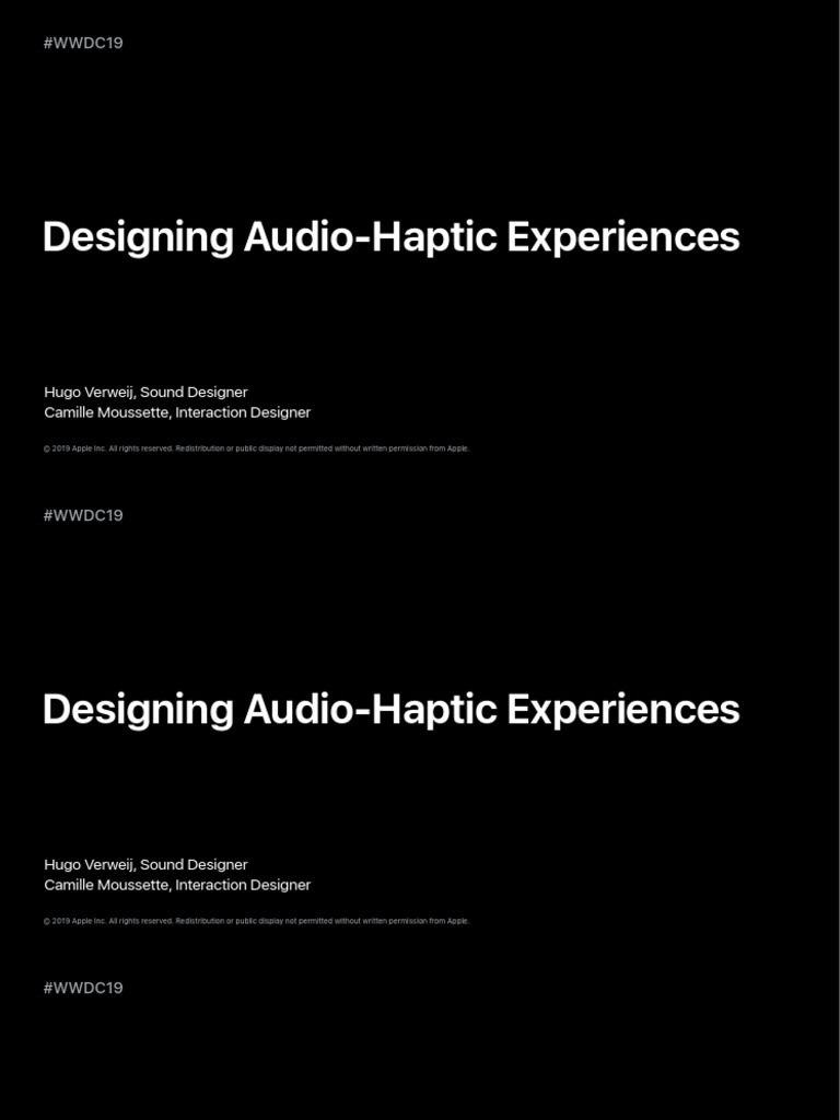 223 Expanding The Sensory Experience With Core Haptics | PDF | I Phone | Ios