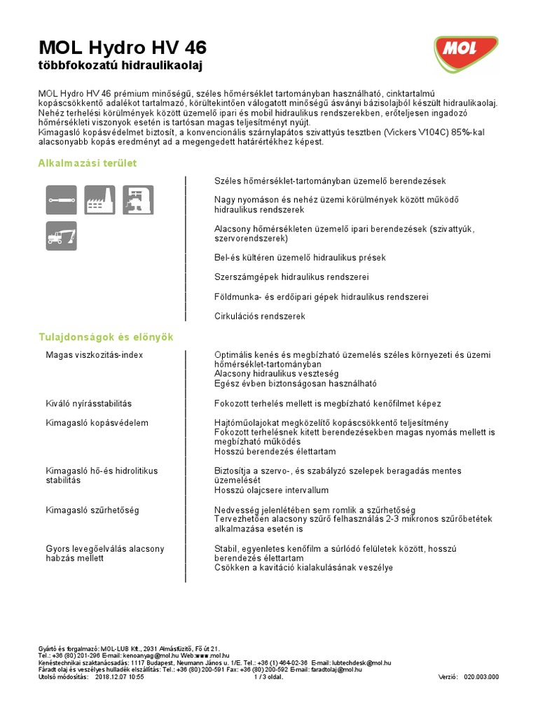 MOL Hydro HV 46 | PDF