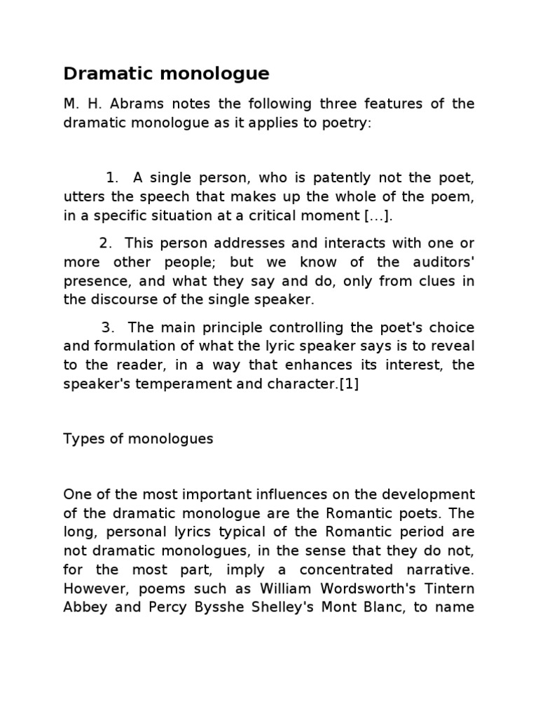 Dramatic Monologue | PDF | Poetry