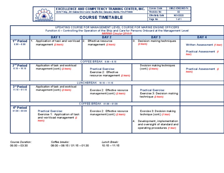 B - Course Timetable | PDF | Computing