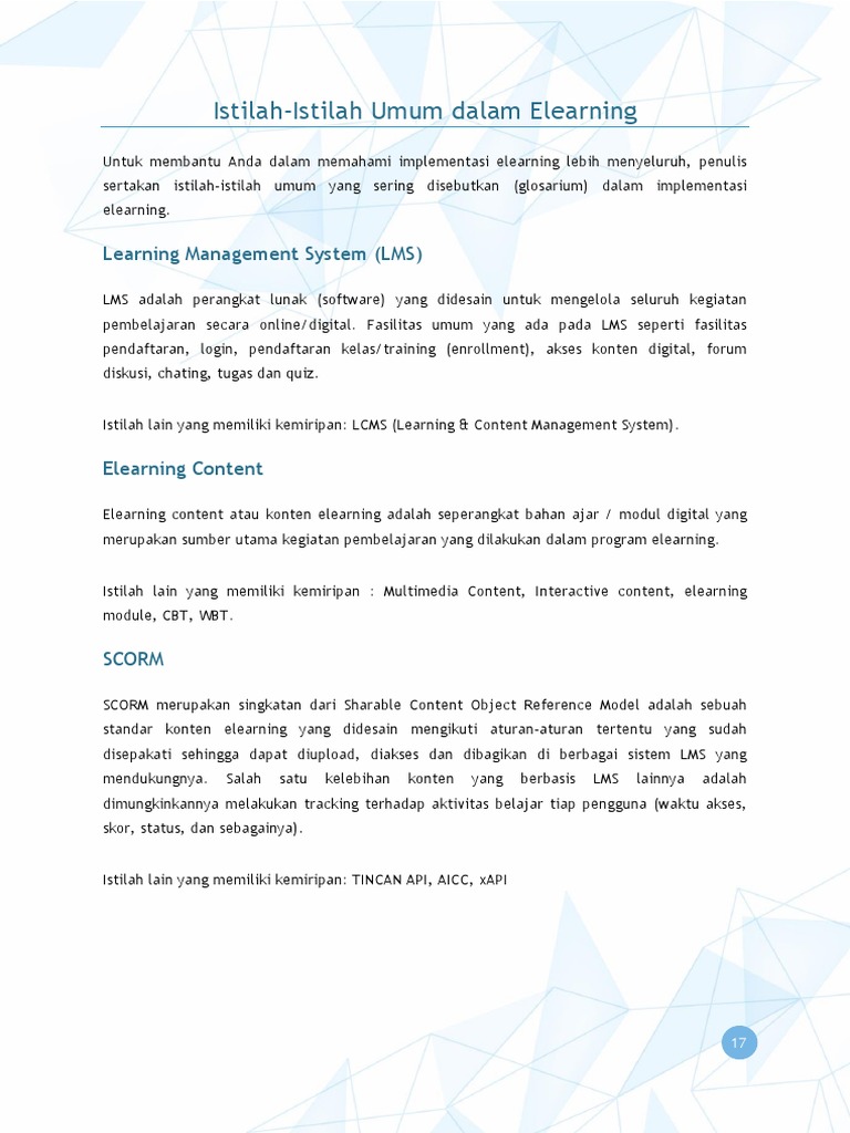 Istilah Umum Dalam Elearning | PDF Istilah Umum Dalam Elearning | PDF