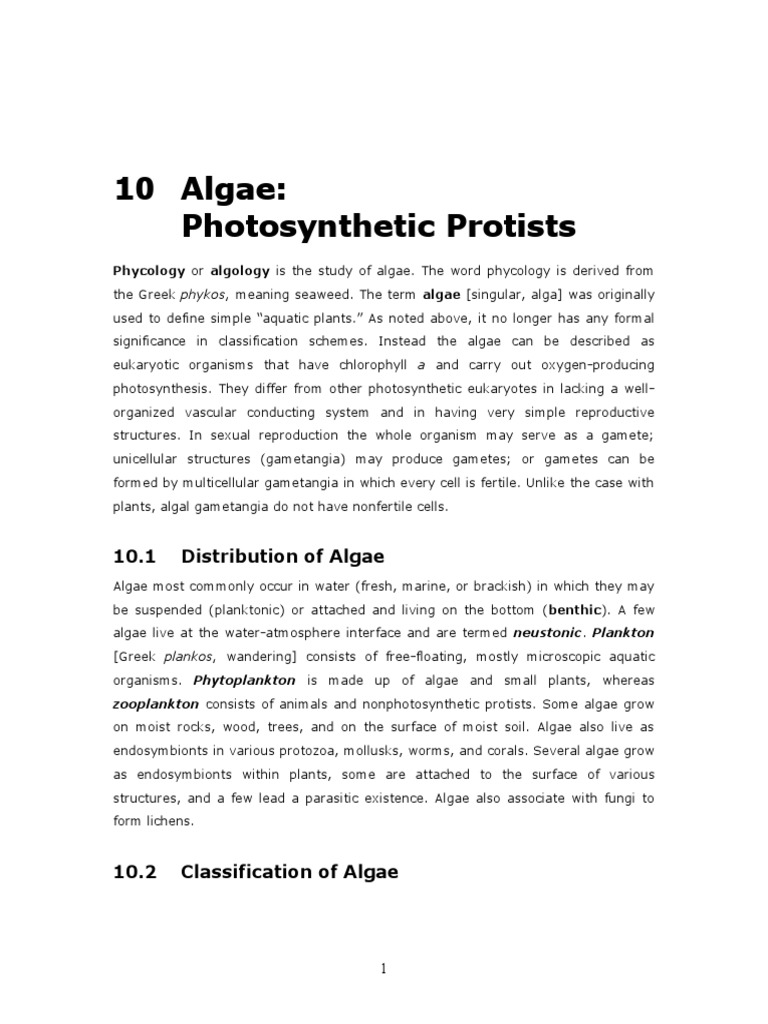 Chapter 10-Algae | PDF