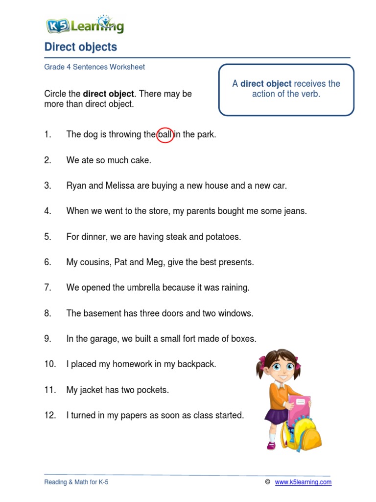 Grade 4 Direct Objects | PDF