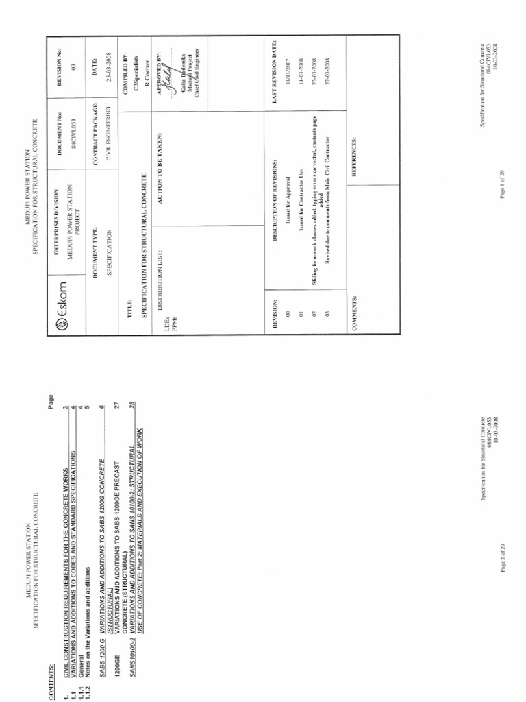 84CIVL053-Concrete Specification | PDF