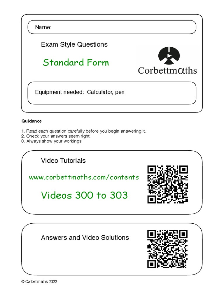 Standard Form | Download Free PDF | Area | Physical Sciences