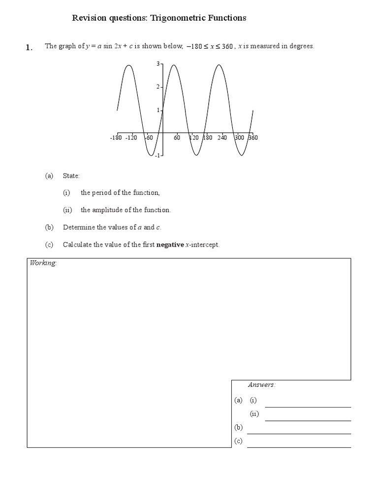 Trigonometric Functions Revision | PDF | Function (Mathematics) | Mathematical Analysis