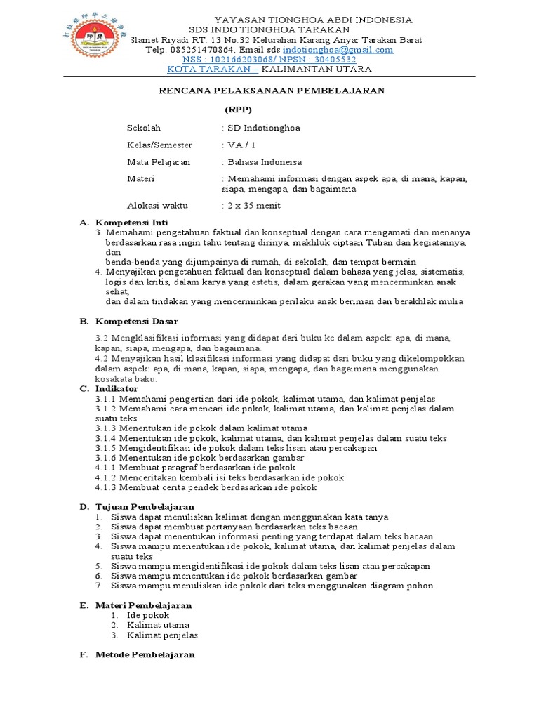 RPP KELAS 5 TEMA 2 (Strategi Inquiry Learning) | PDF