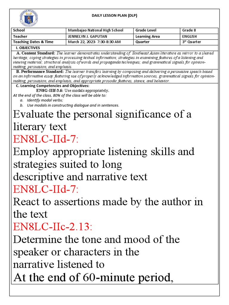 Lessonplan Observation1 Pdf