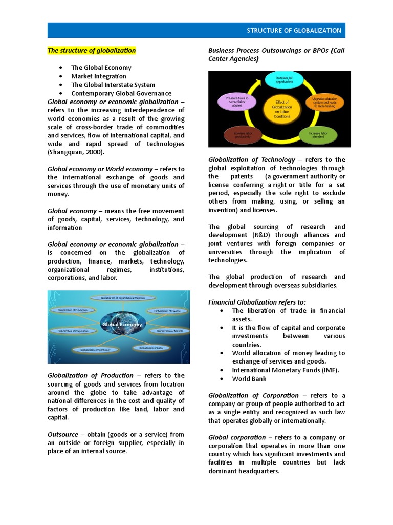 Structure of Globalization | PDF | Globalization | World Systems Theory