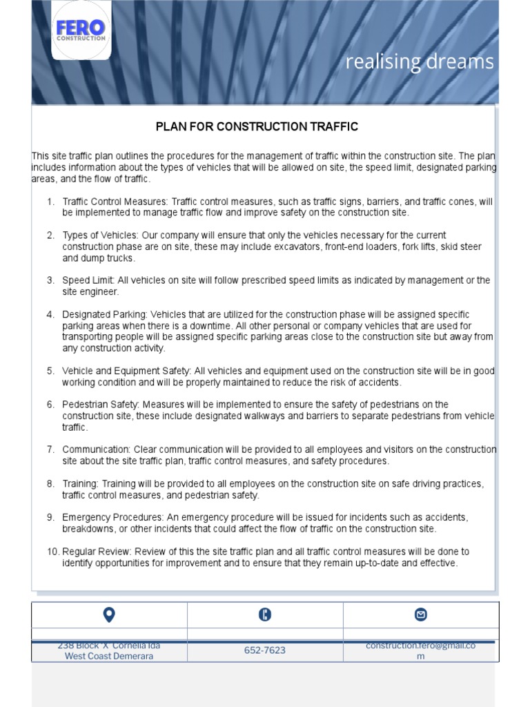 Construction Site Traffic Management Plan | PDF | Traffic | Vehicles