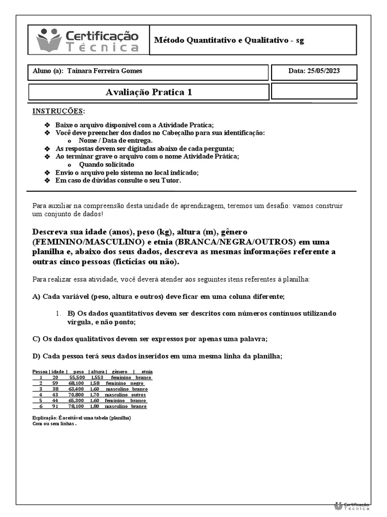 Atividade Pratica | PDF