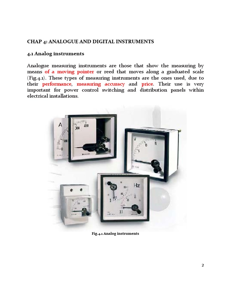 Analogue vs. Digital Instruments Explained | PDF | Inductor | Amplifier