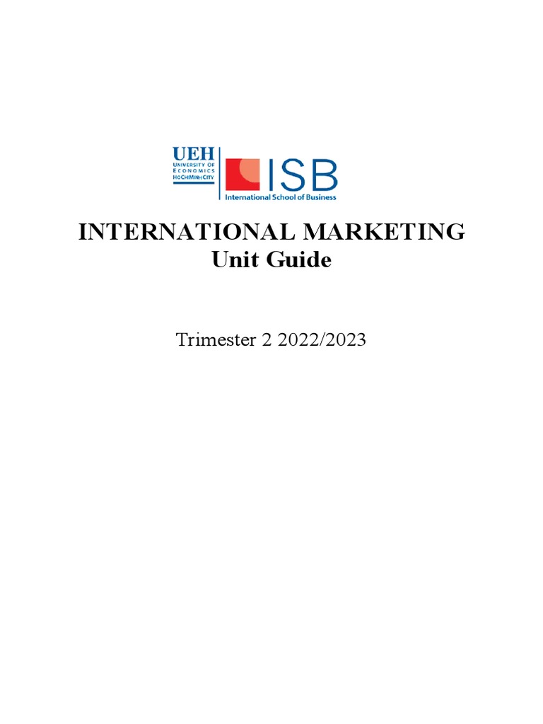 International Marketing Unit Guide | PDF | Apa Style | Marketing